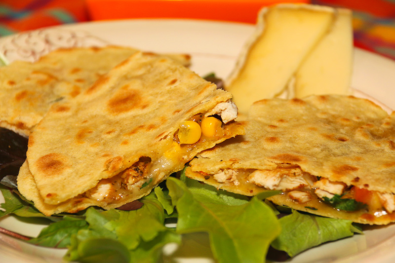 Quesadillas poulet-fromage et Guacamole